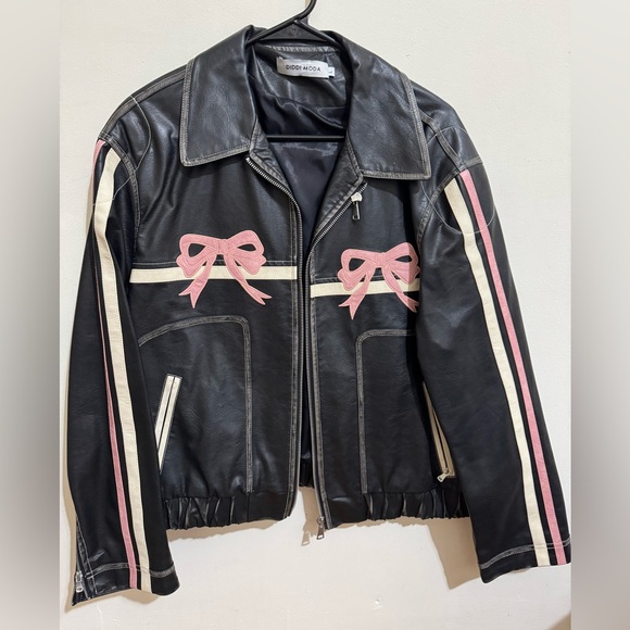 Jackets & Coats | Diddi Moda Ribbon Genuine Leather Jacket | Poshmark